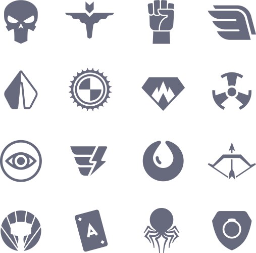 Hero icon set Royalty Free Vector Image - VectorStock