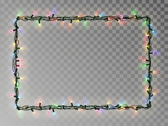 Square frame made of christmas lights sparkling Vector Image