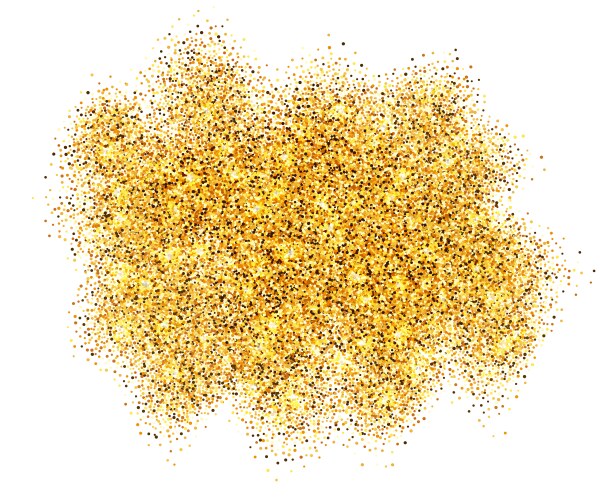 Gold glitter sand frame isolated on white Vector Image