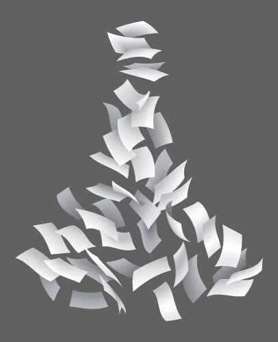 Realistic falling paper sheets set of flying Vector Image