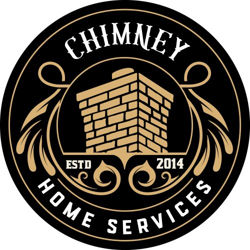 Cartoon house logo with chimney Royalty Free Vector Image