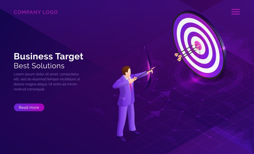 Target banner for business strategy and planning Vector Image