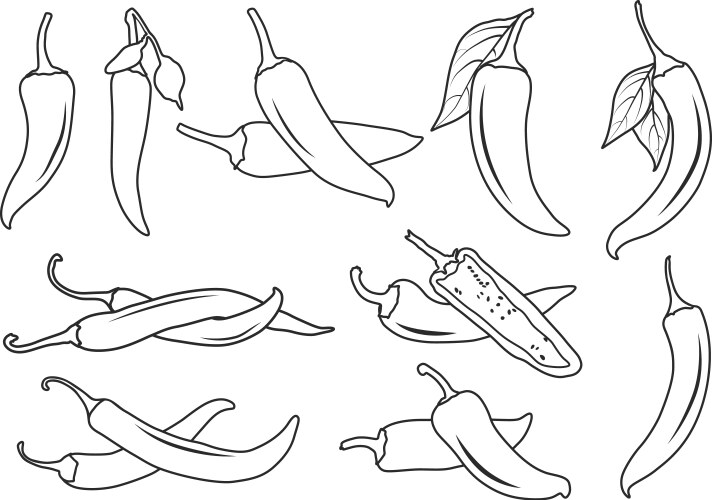 Capsicum Outline Vector Images (over 1,100)