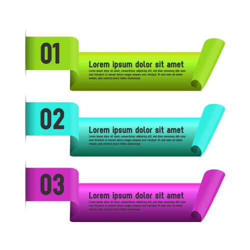 Editable color labels banner infographic template Vector Image