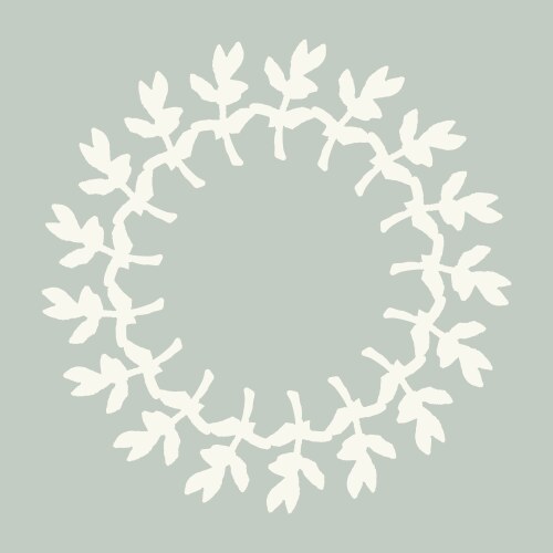 Handmade linocut organic wreath Royalty Free Vector Image