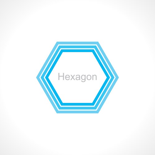 Hexagon shape with silver frame Royalty Free Vector Image
