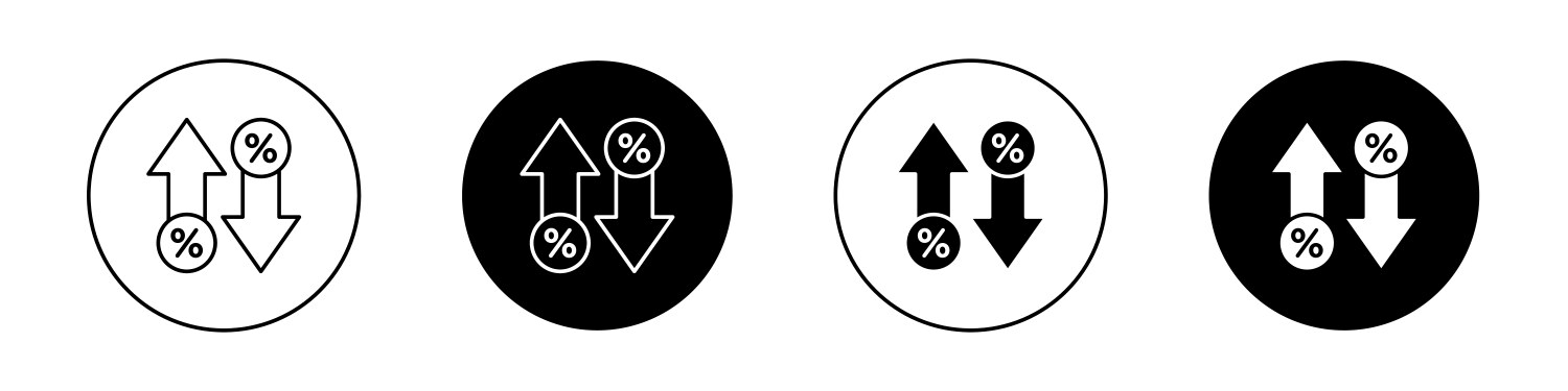 High and low percent arrow icon Royalty Free Vector Image