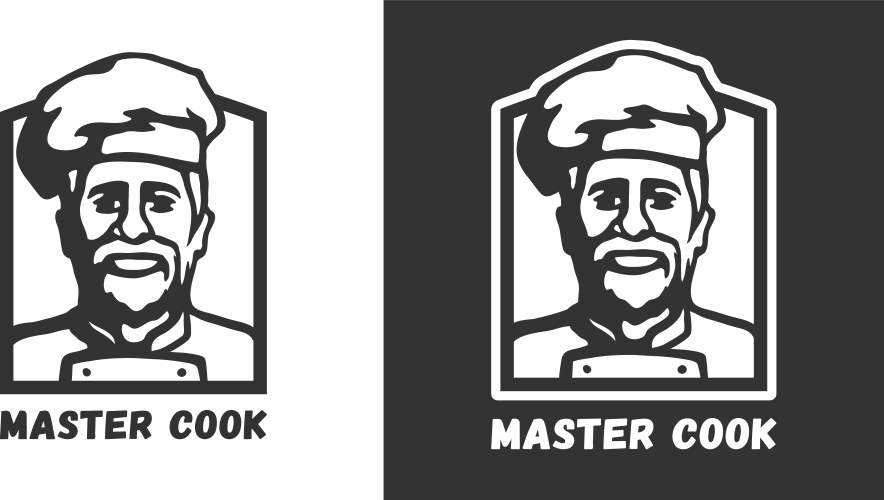 Happy cook chef logo or label Royalty Free Vector Image