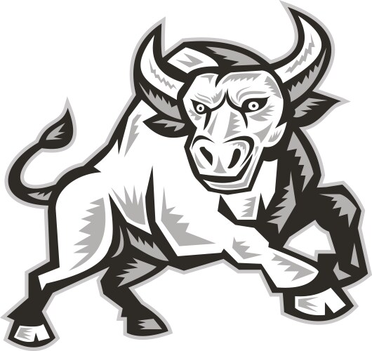 Charging bull Royalty Free Vector Image - VectorStock