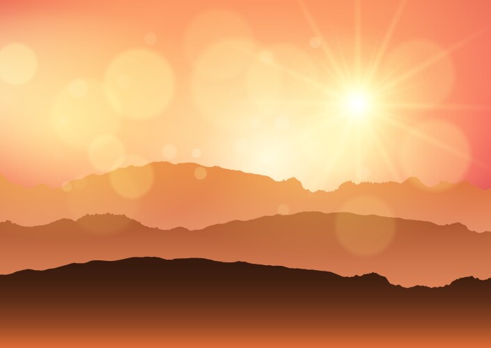 Cartoon evening sky sunset or morning landscape Vector Image