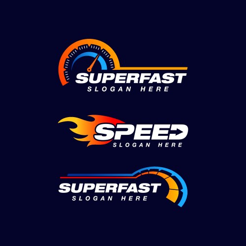 Fast and speed logo template Royalty Free Vector Image