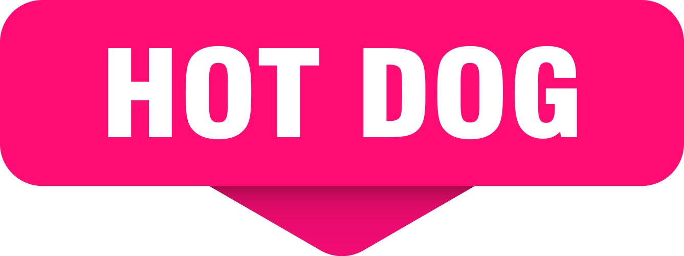 Hot dog sticker sign on transparent Royalty Free Vector