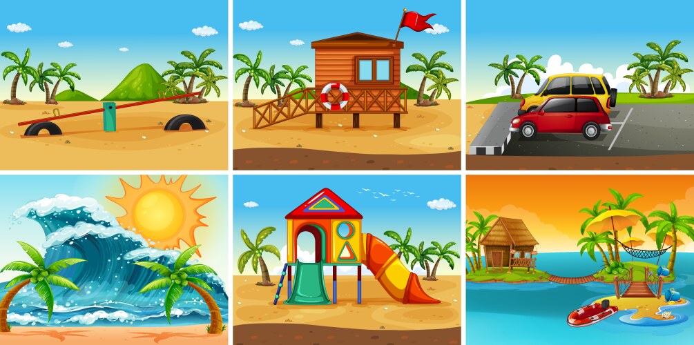 Beach Scene Vector Images (over 18,000)