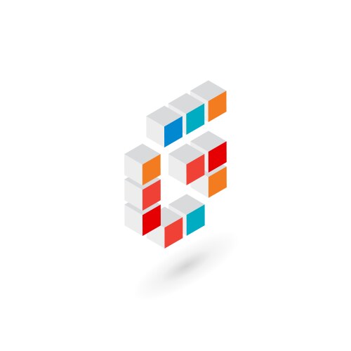 3d cube data abstract logo Royalty Free Vector Image