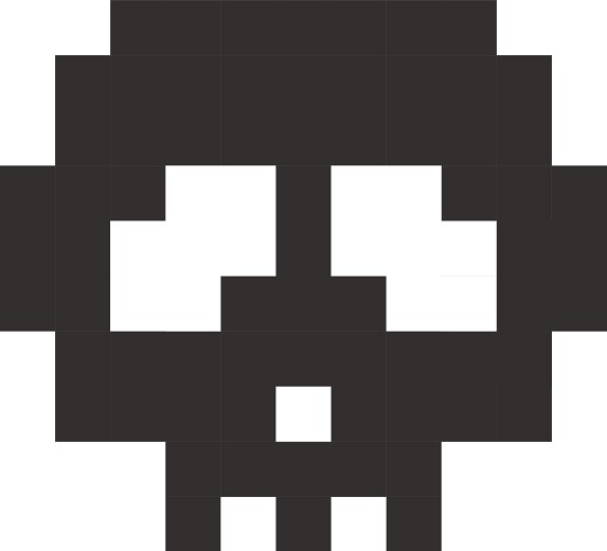Pixel art glitch skull with crossbones - isolated Vector Image Pixel art glitch skull with crossbones - isolated Vector Image
