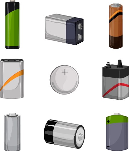 Lithium aa battery charger cartoon Royalty Free Vector Image
