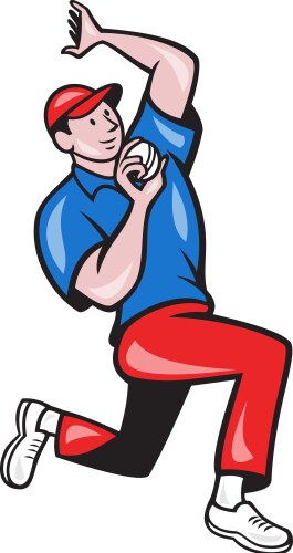 Bowler bowling in cricket championship sports Vector Image