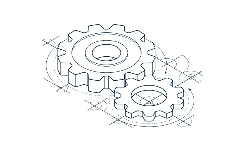 Engineer education concept gears and cogs Vector Image