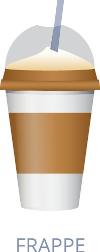 Realistic frappe coffee cream and chocolate Vector Image