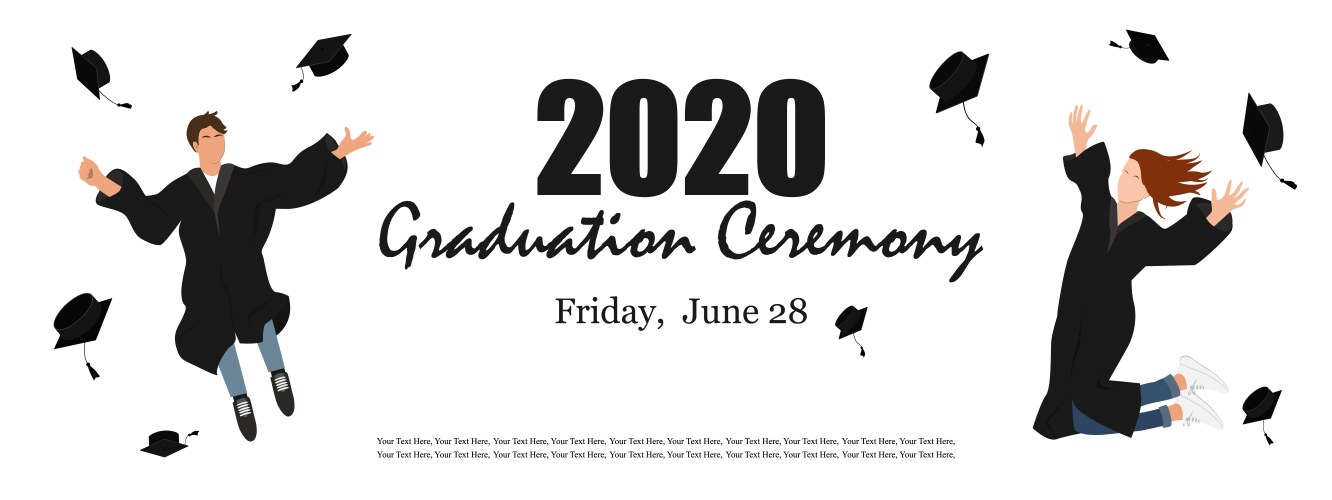 Happy graduation ceremony semi flat color Vector Image