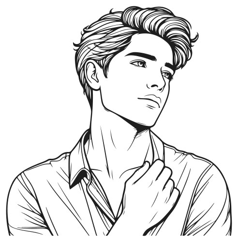 Continuous Line Drawing Man Face Vector Images (over 2,100)