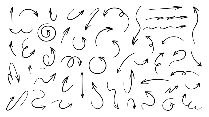 Hand drawn arrows Royalty Free Vector Image - VectorStock