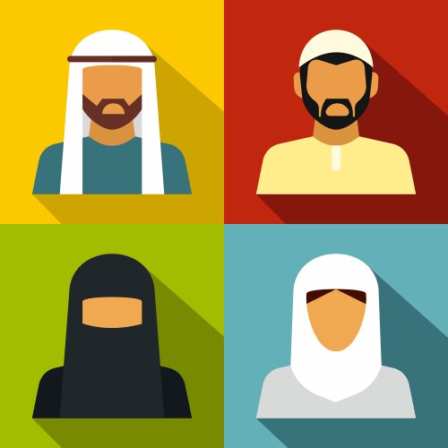 Happy islamic girl middle eastern cartoon kid Vector Image