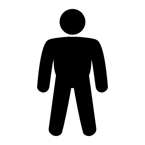 Simple stick man stickman stand isolated on white Vector Image