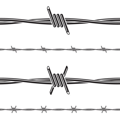 Barbed wire seamless 3d and engraving styles Vector Image