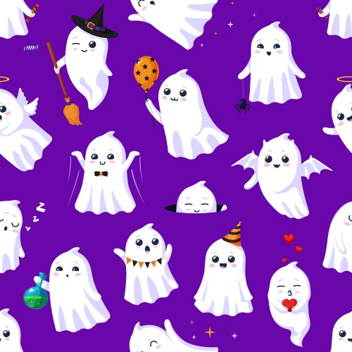 Sweet halloween treats seamless pattern Royalty Free Vector