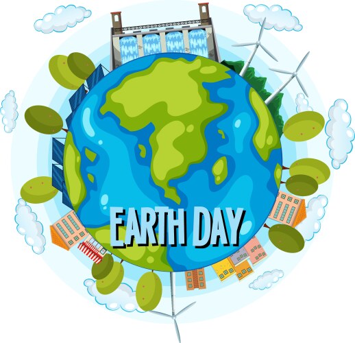 Environmental Divide: Clean vs. Polluted Earth Vector Image