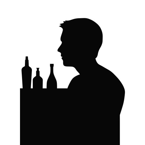 Man at bar silhouette Royalty Free Vector Image