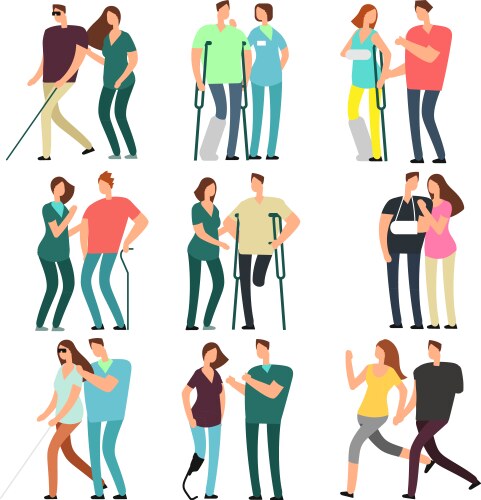 Disabled handicapped people Royalty Free Vector Image