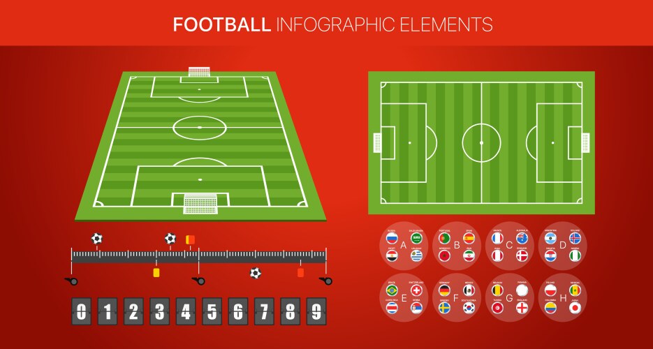Football soccer match lineups infographic Vector Image