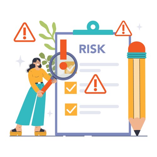 Risk assessment concept flat Royalty Free Vector Image