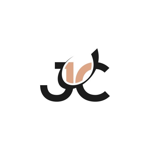 Alphabet initials logo cj jc c and j Royalty Free Vector