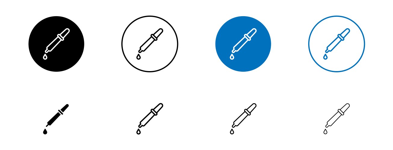 Dropper pipette icon set chemistry laboratory Vector Image