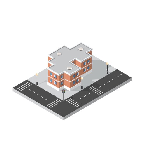 Offices isometric architecture building facade Vector Image