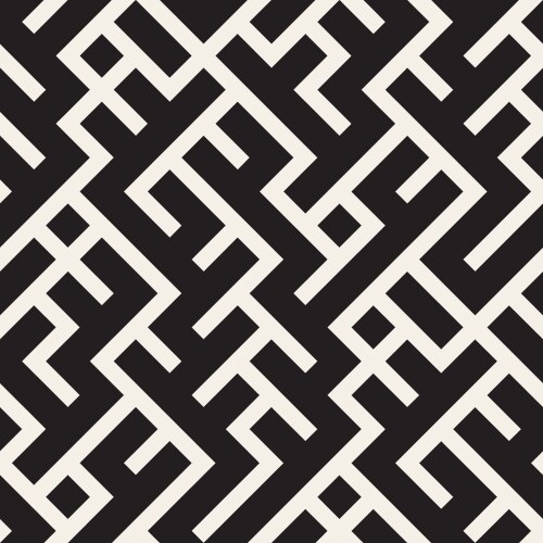 Intricate Black and White Maze Pattern Royalty Free Vector