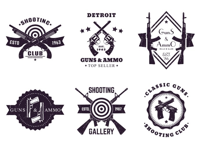 Firearm logos Vector Images & Graphics for Commercial Use | VectorStock