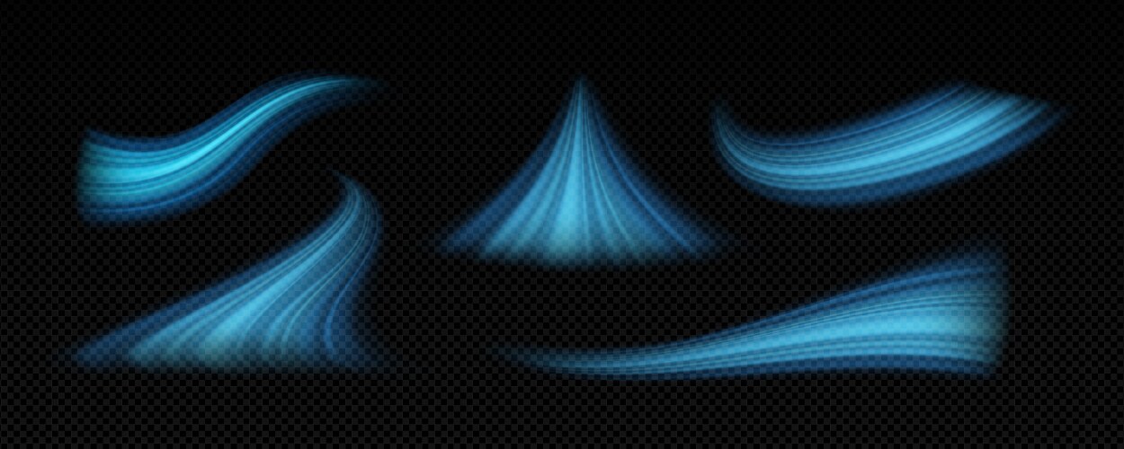 Cold wind air light effect fresh cool blue wave Vector Image