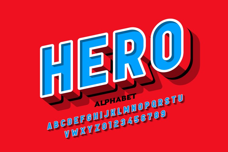 Comics superhero style font Royalty Free Vector Image