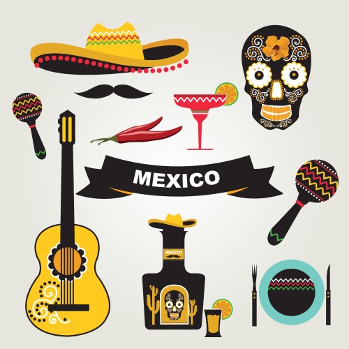 Mexican stickers Royalty Free Vector Image - VectorStock