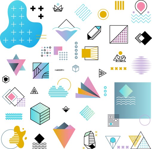Cartoon basic geometric shapes Royalty Free Vector Image