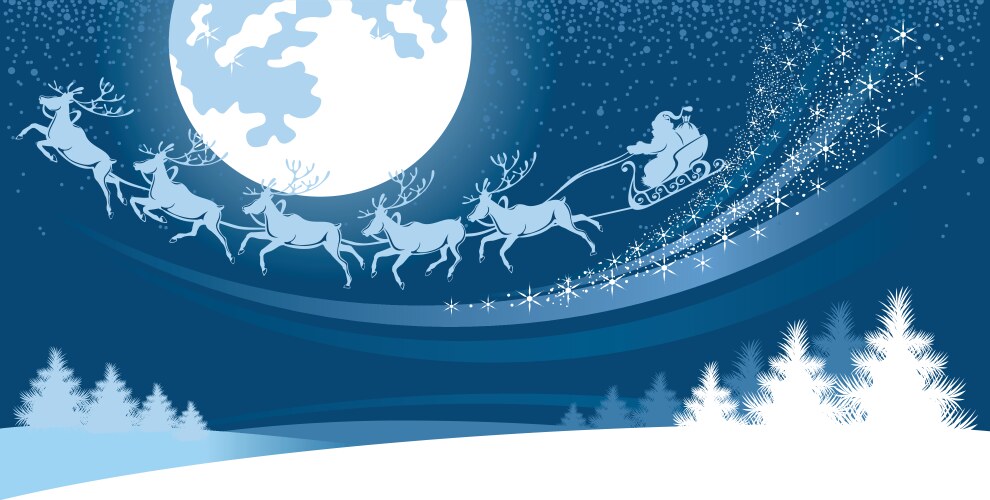 Christmas character santa flying in the car Vector Image