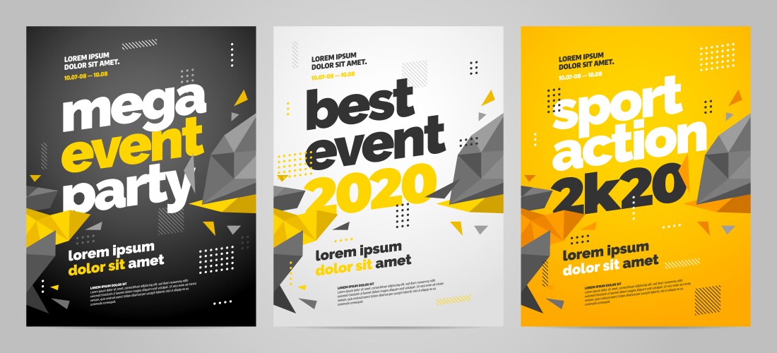 Yellow-black background in sport design style Vector Image