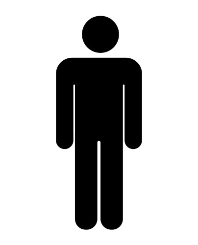 Standing man symbol black silhouette Royalty Free Vector