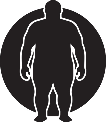 Obesity odyssey human logo for wellness Royalty Free Vector