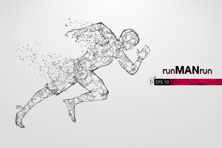 Abstract silhouette of a running athlete on white Vector Image