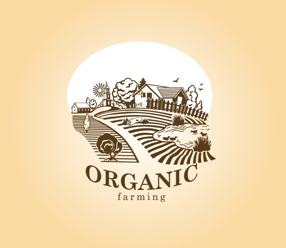 Organic farming design element Royalty Free Vector Image